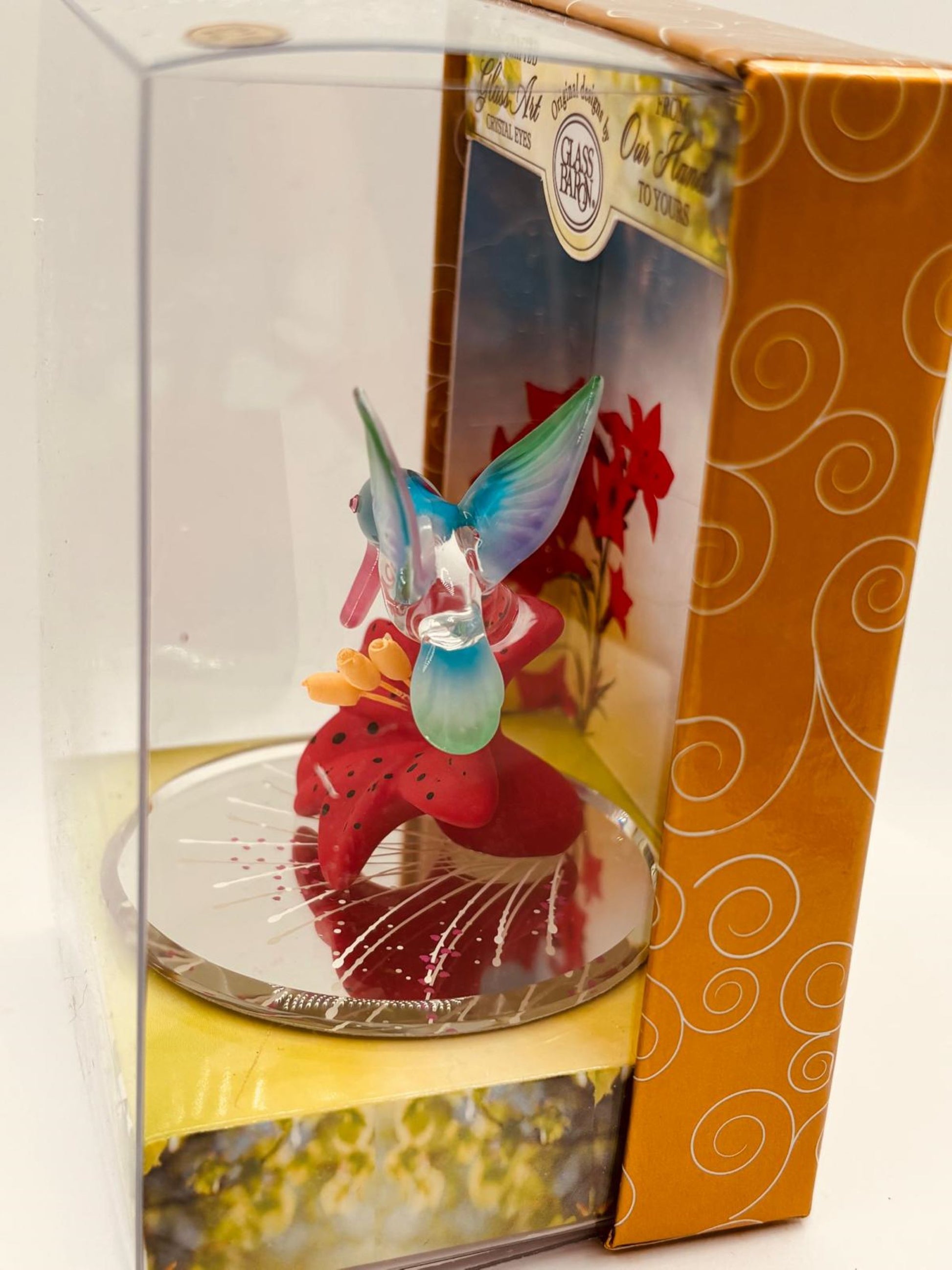 Hummingbird Red Lily Figurine | Handcrafted Glass Nature Collectible ...