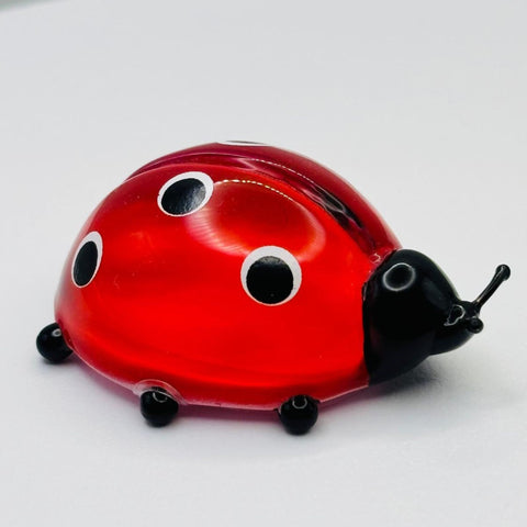 Glass Ladybug Figurine Red Mini Insect Decor – Crystal Creations