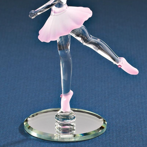 Handblown Glass Ballerina, Pink Dancing Ballerina, Handcrafted Glass F ...