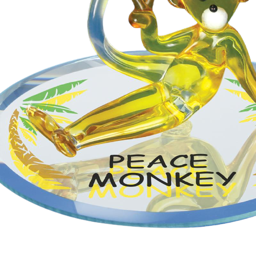 Monkey Figurine, Peace Sign Glass Monkey, Jungle Animal, Handmade Gift ...